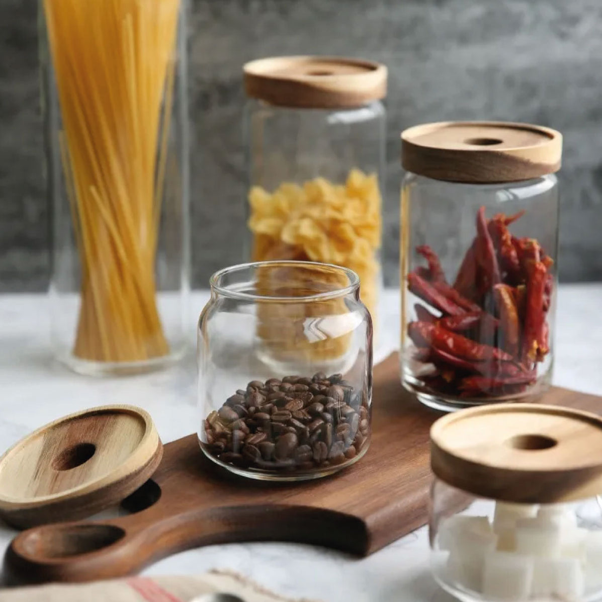 Chombo Glass Storage Jar With Airtight Wood Lid - Midi — House of Flora